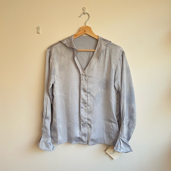 J.ING | Tops | Keren Light Blue Puff Sleeve Shirt Jing Official Brand ...